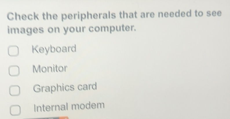 Solved: Check the peripherals that are needed to see images on your ...