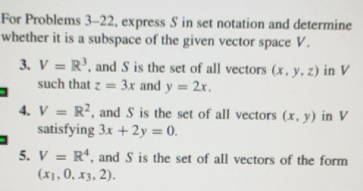 Solved: For Problems 3-22, express S in set notation and determine ...