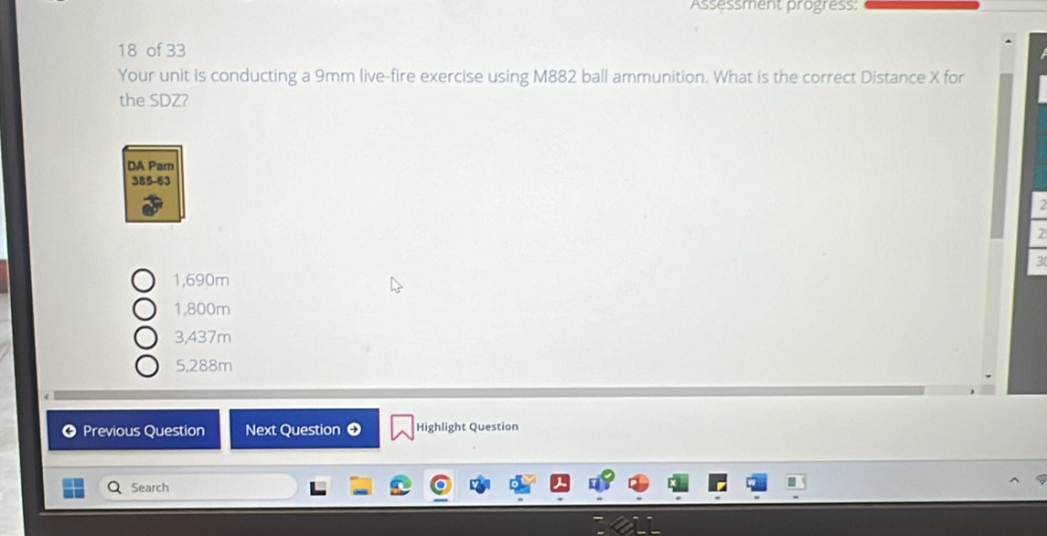 Solved: Assessment progress: 18 of 33 Your unit is conducting a 9mm ...