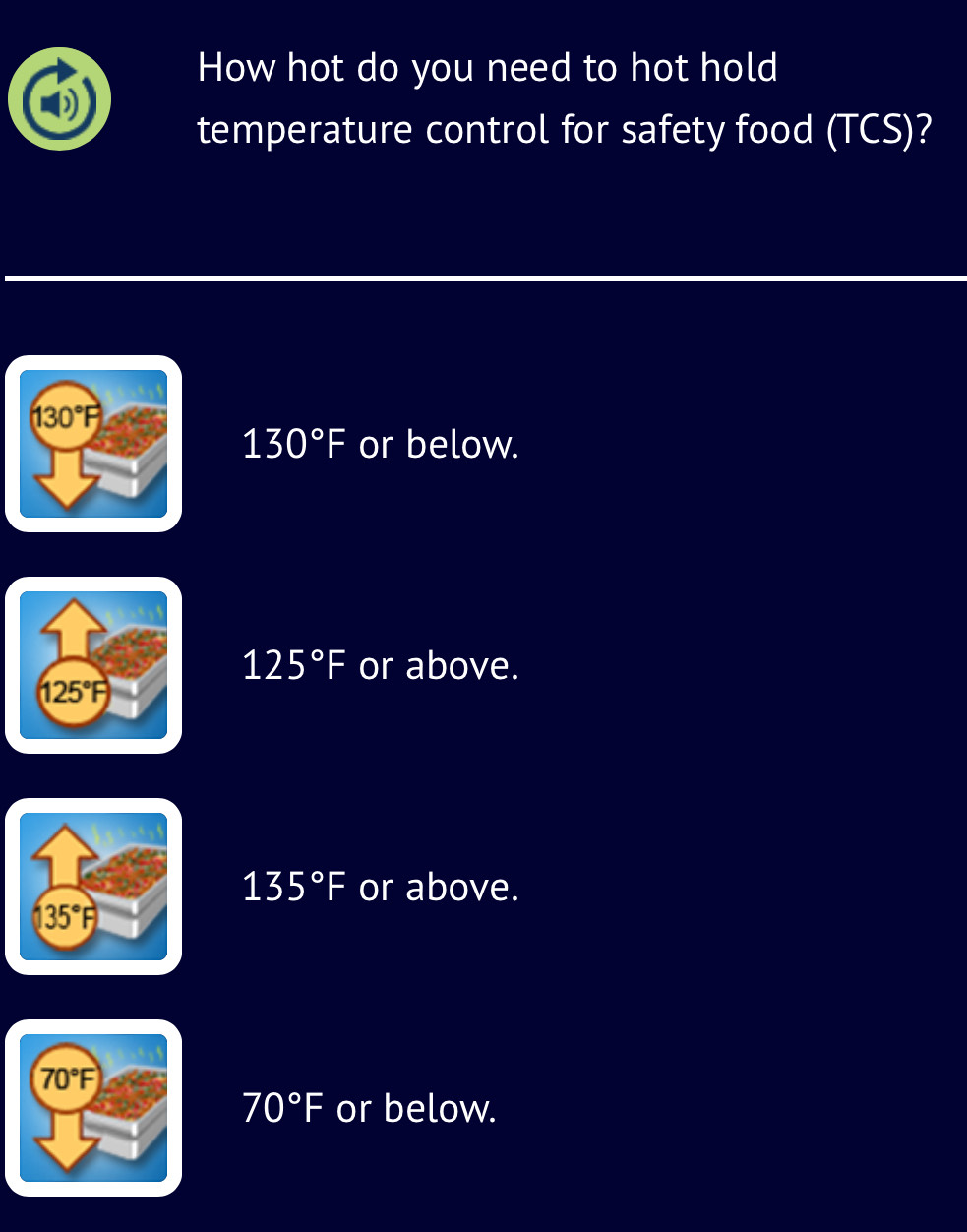 Solved: How hot do you need to hot hold temperature control for safety ...