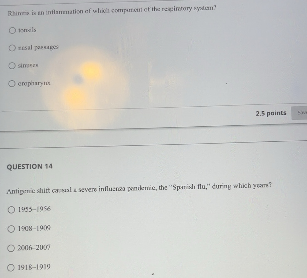 Solved: Rhinitis is an inflammation of which component of the ...