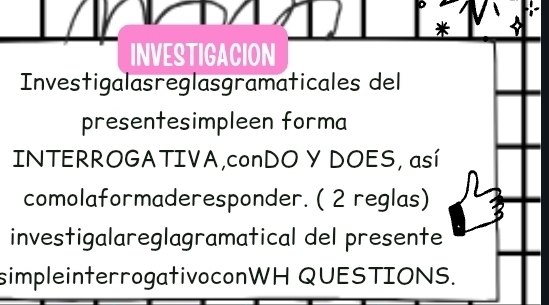 Resuelto:INVESTIGACION Investigalasreglasgramaticales del ...