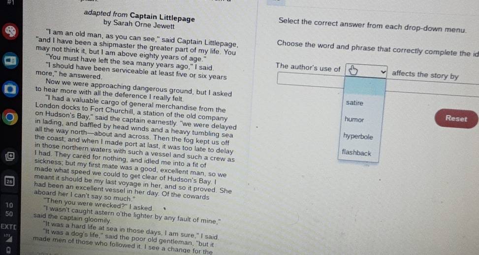 Solved: adapted from Captain Littlepage #1 Select the correct answer ...
