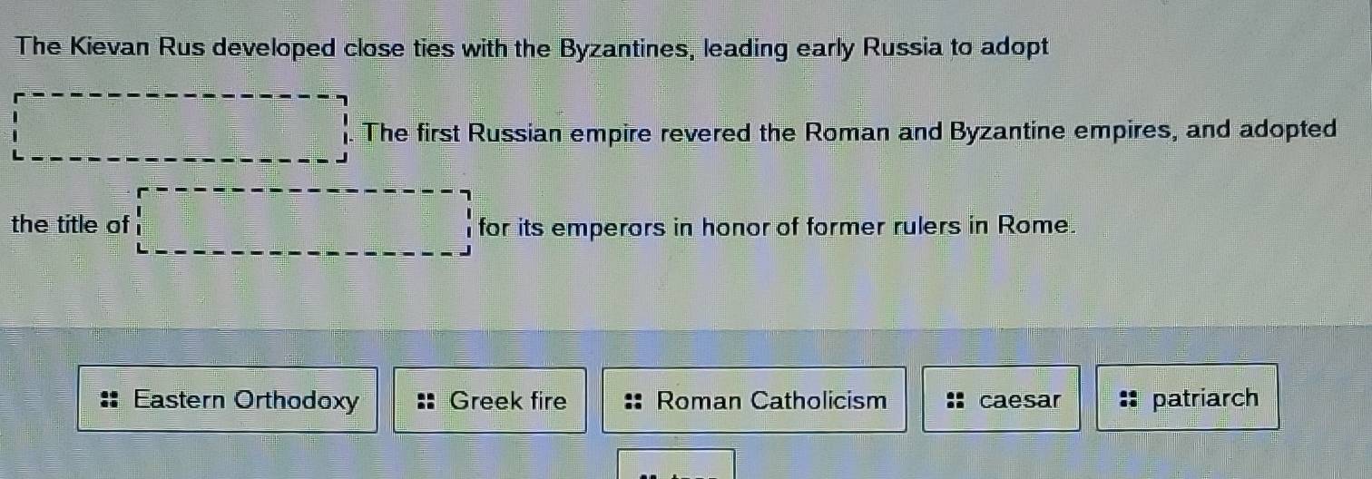 Solved: The Kievan Rus developed close ties with the Byzantines ...