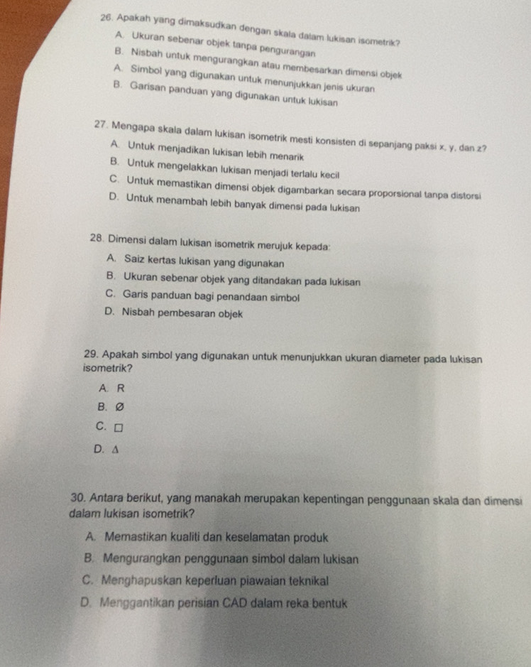 Selesai:Apakah yang dimaksudkan dengan skala dalam lukisan isometrik? A ...