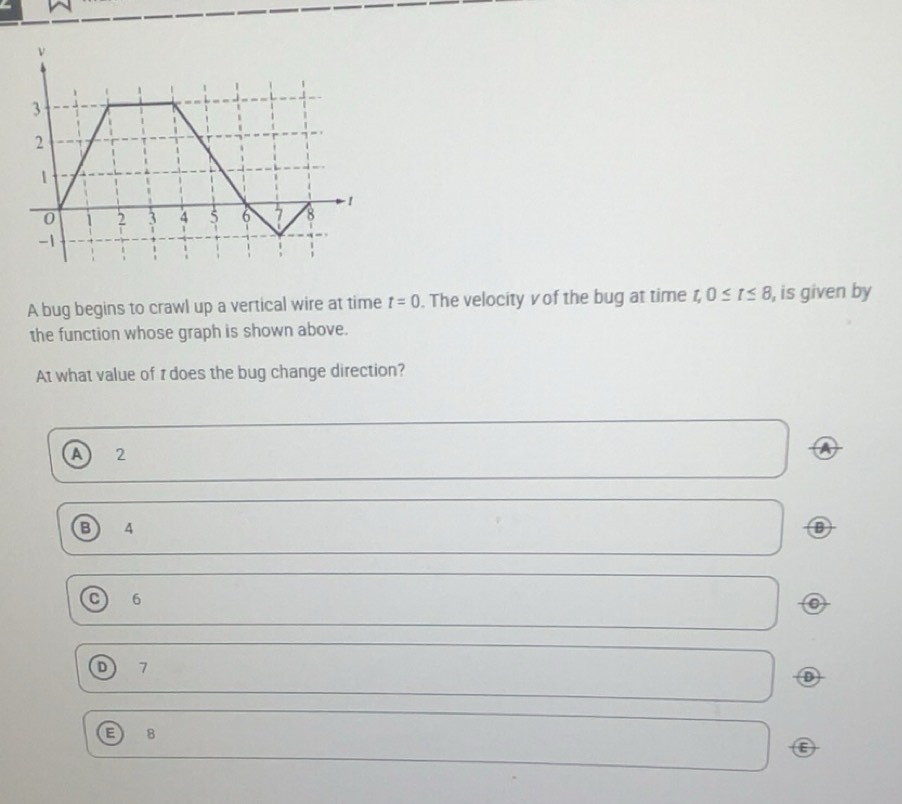 Solved: A bug begins to crawl up a vertical wire at time t=0. The ...