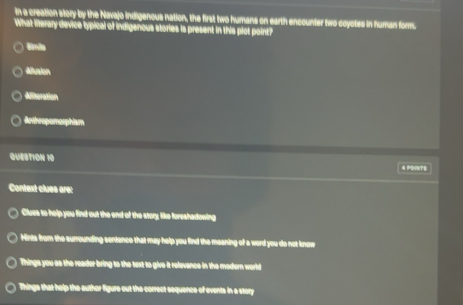 Solved: In a creation story by the Navajo indigenous nation, the first ...