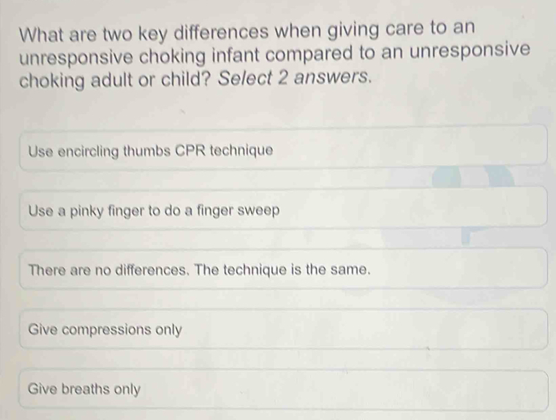 Solved: What are two key differences when giving care to an ...