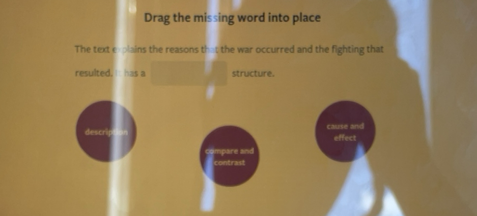 Gelöst:Drag the missing word into place The text explains the reasons ...