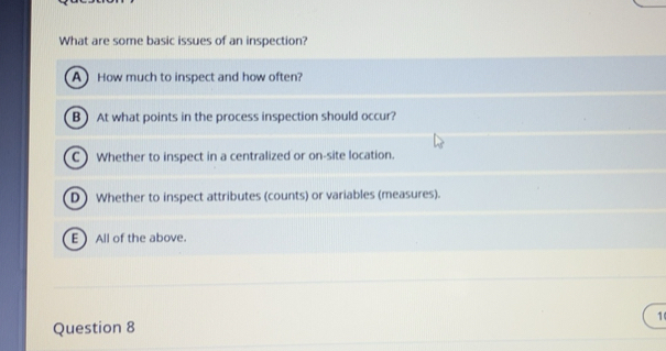 Solved: What are some basic issues of an inspection? A How much to ...