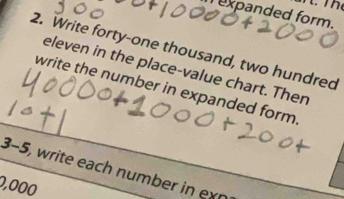 Solved: Thể expanded form. 2. Write forty-one thousand, two hundred ...