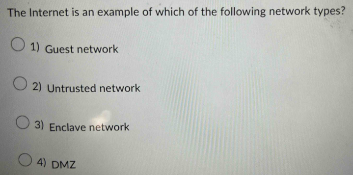 Solved: The Internet is an example of which of the following network ...