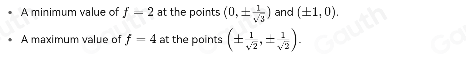 Solved: This extreme value problem has a solution with both a maximum ...