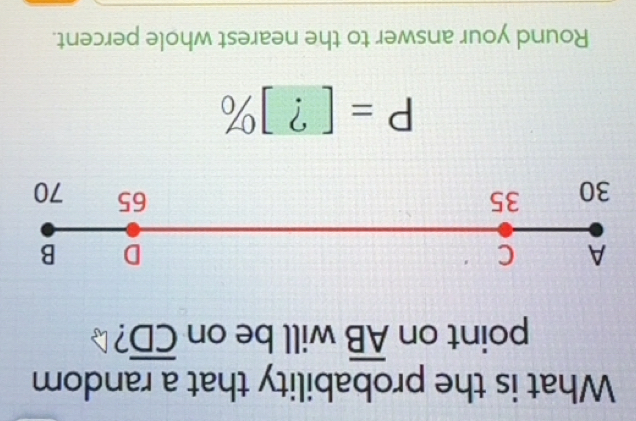 Solved: What is the probability that a random point on overline AB will ...