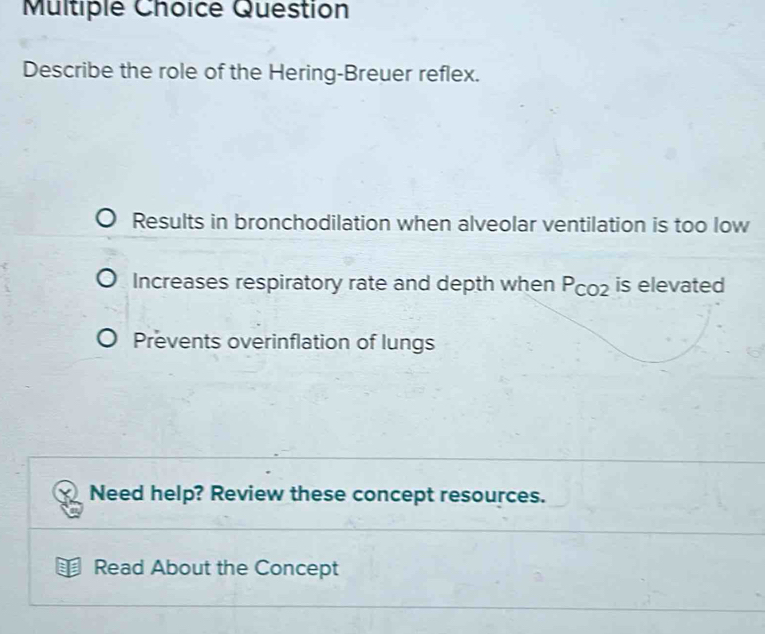 Solved: Question Describe the role of the Hering-Breuer reflex. Results ...