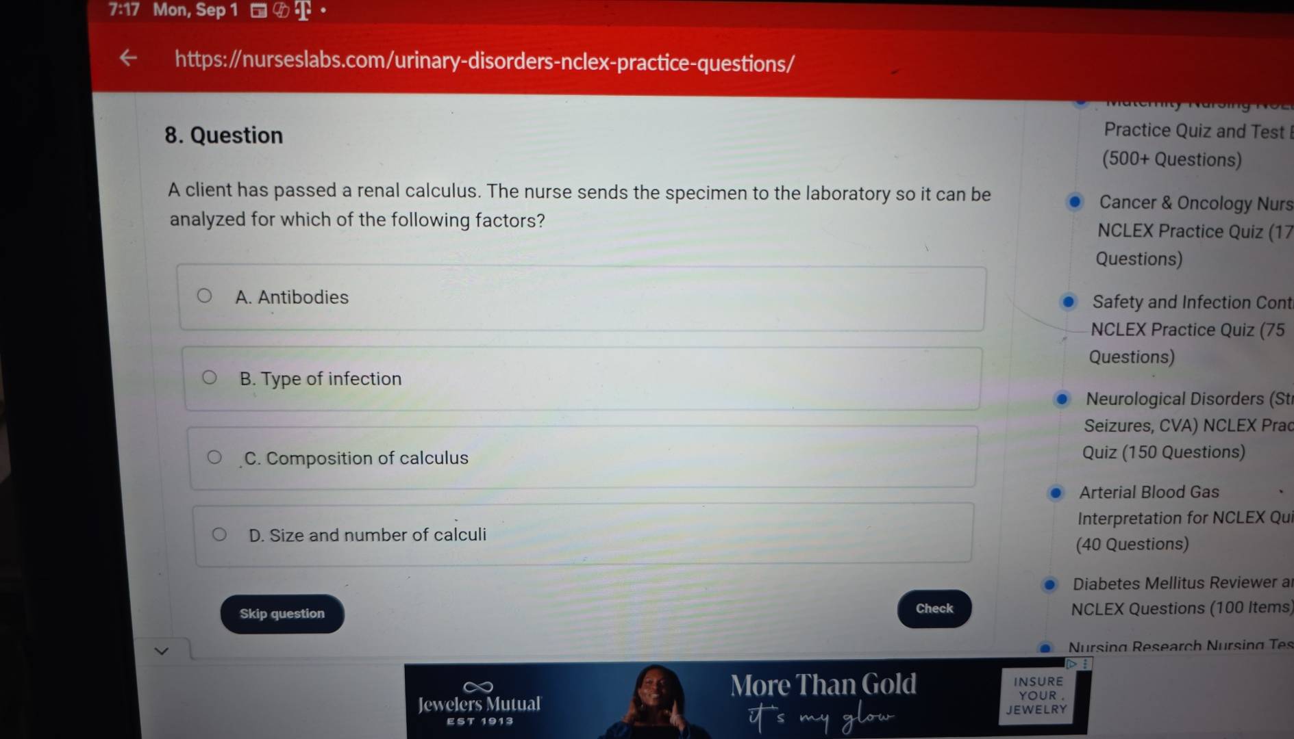 Solved: Mon, Sep 1 https:/nurseslabs.com/urinary-disorders-nclex ...
