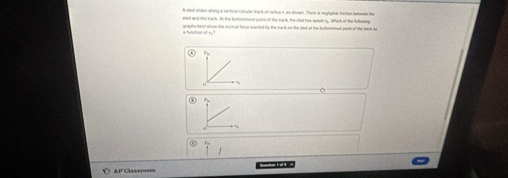 Solved: A sled slides along a vertical circular track of radius r, as ...