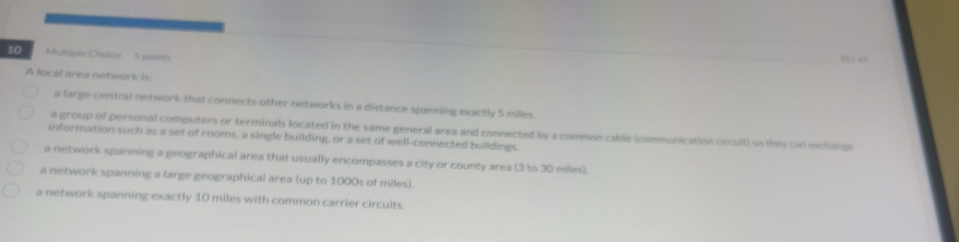 Solved: paints “” “” A local area network is a large central network ...