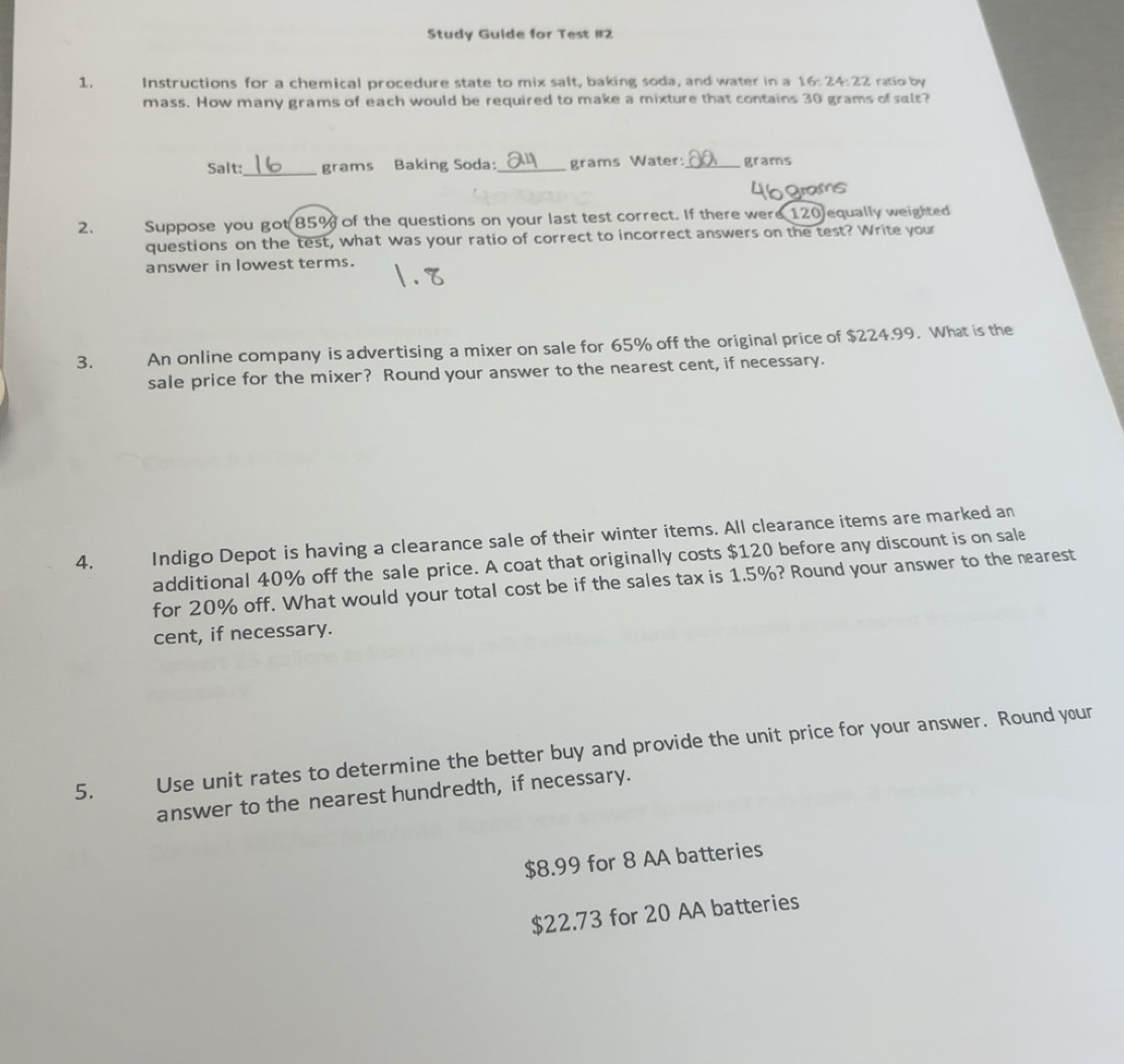 Solved: Study Guide for Test 112 1. Instructions for a chemical ...