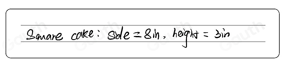 Solved: Mia is designing a cake for a birthday party. She plans for a ...