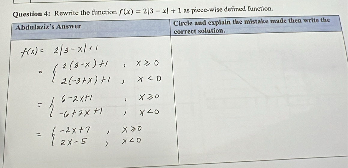 Solved: as piece-wise defined function. [Math]