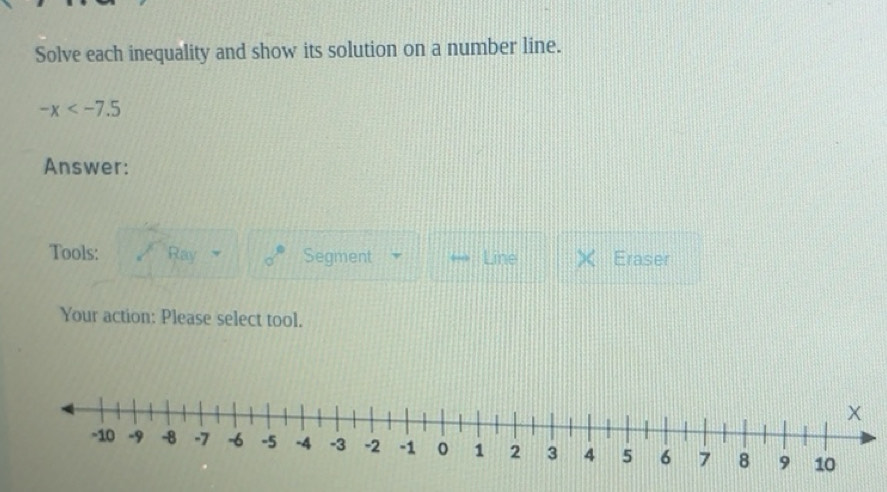 Solved: Solve each inequality and show its solution on a number line ...