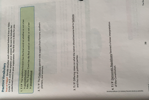 Solved: Practice Vocabulary True or False? Decide whether each ...