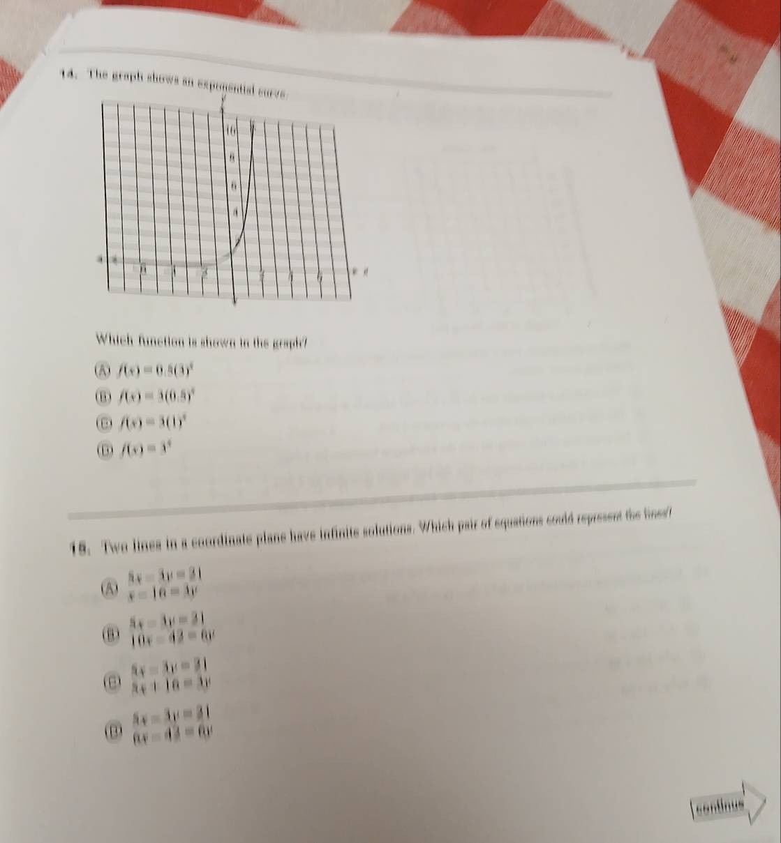Solved: The graph shows an expogenti Which function is shown in the ...