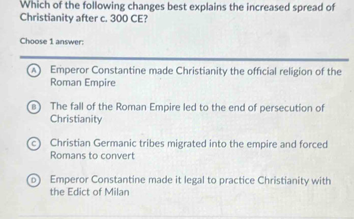 Solved: Which of the following changes best explains the increased ...