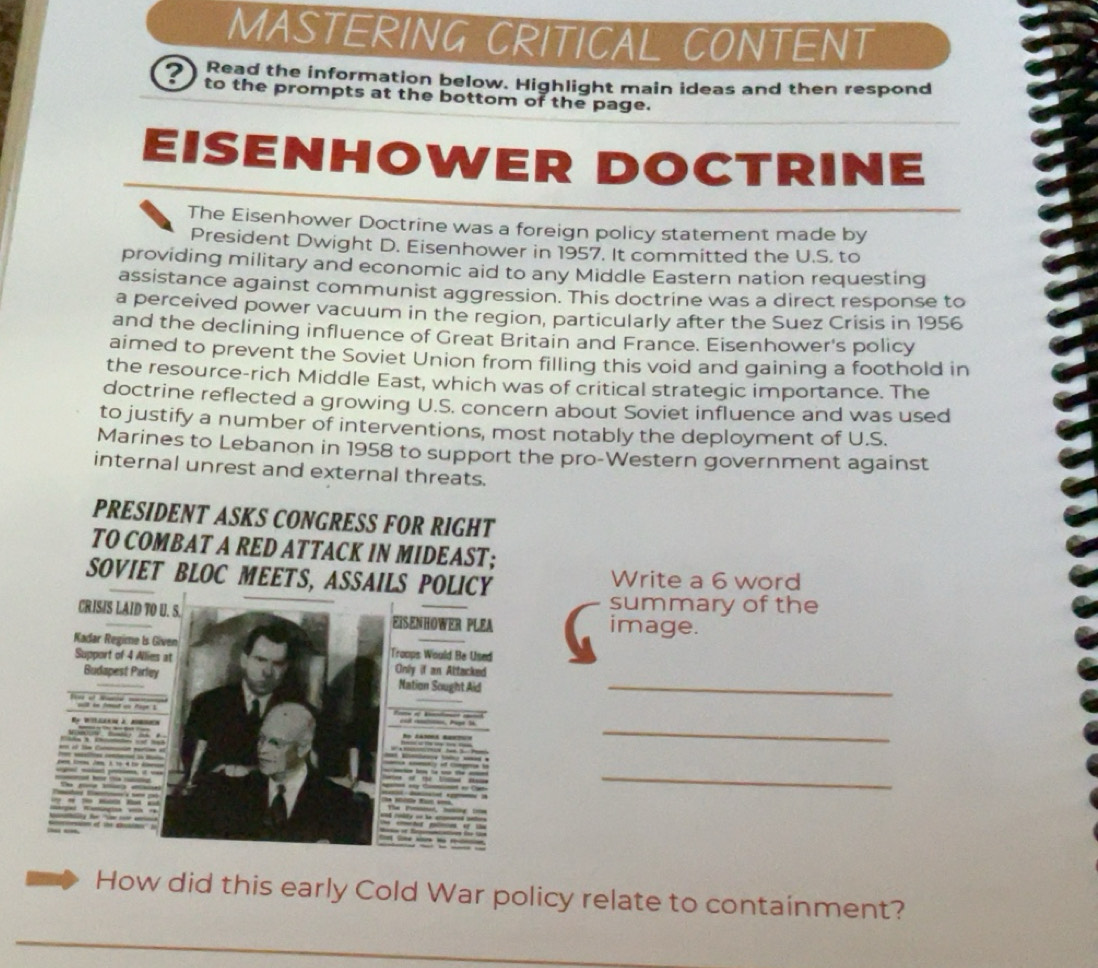 Gelöst:MASTERING CRITICAL CONTENT Read the information below. Highlight ...
