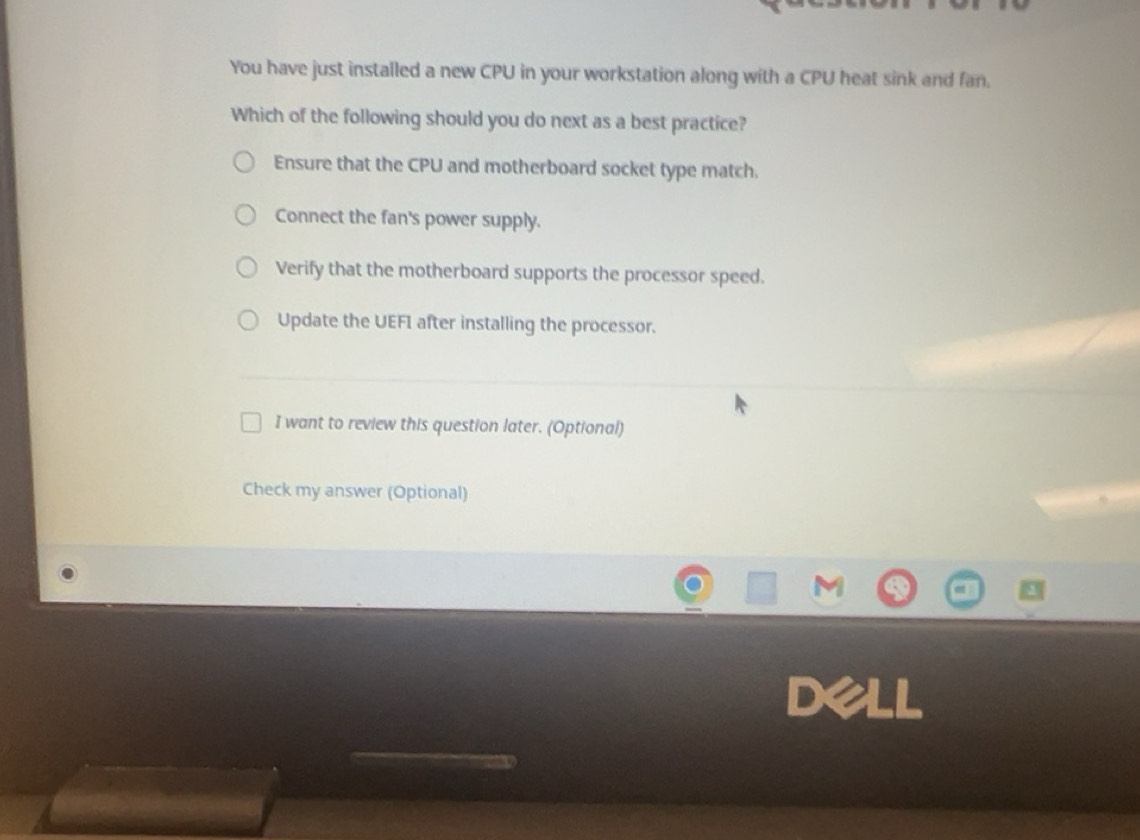 Solved: You have just installed a new CPU in your workstation along ...
