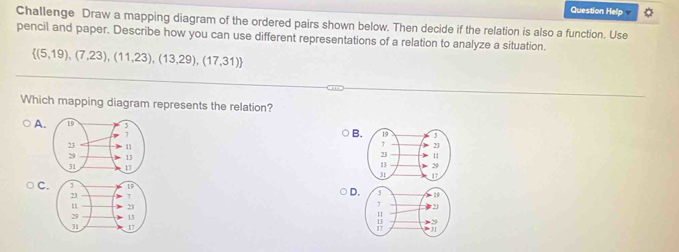 Solved: Question Help Challenge Draw a mapping diagram of the ordered ...