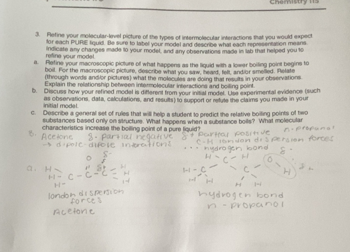 Solved: Chemistry 1s 3. Refine your molecular-level picture of the ...