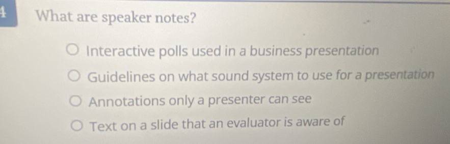 Solved: What are speaker notes? Interactive polls used in a business ...