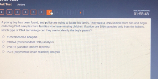 Solved: Unit Test Active 1 2 3 4 5 6 7 a , TIME REMAINING 01:55:48 A ...