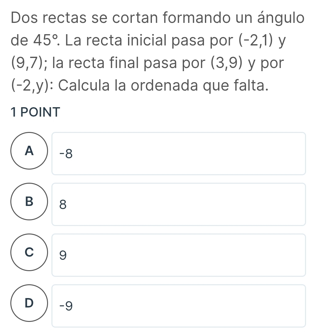 Resuelto:Dos rectas se cortan formando un ángulo de 45°. La recta ...