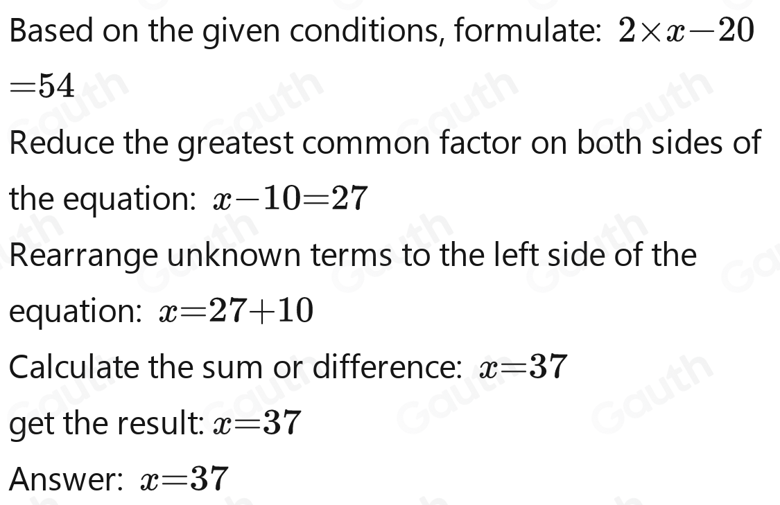 Solved: The sum of two numbers is 54 and their difference is 20. Find ...