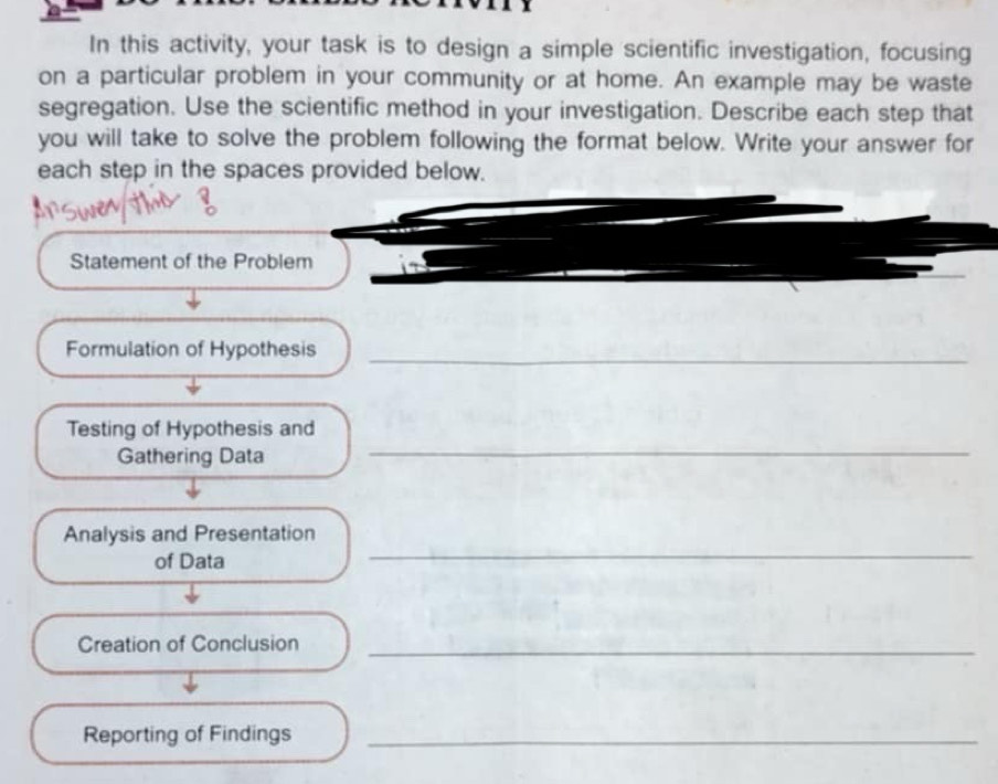 Solved: on a particular problem in your community or at home. An example may be waste ...