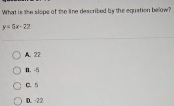 Solved: What is the slope of the line described by the equation below ...