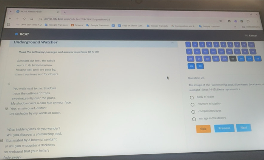 Solved: ICAT Admn Pan= portal edu-best com/edu-test/39478420/question ...
