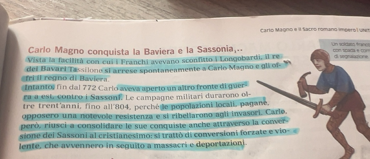 Risolto:Carlo Magno e il Sacro romano impero| UN Un solidato franco ...