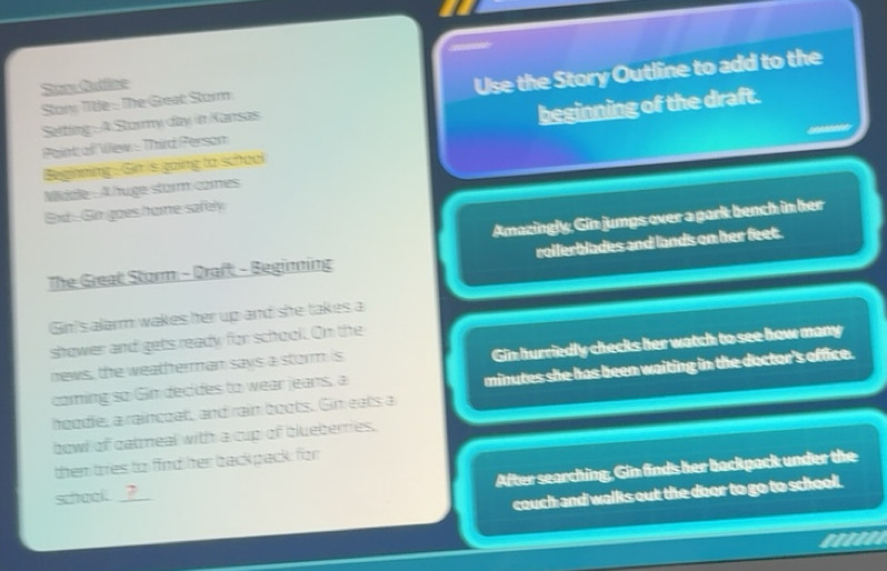 Solved: San Rutlne Setting A Sturmy day in Kansas Use the Story Outline ...
