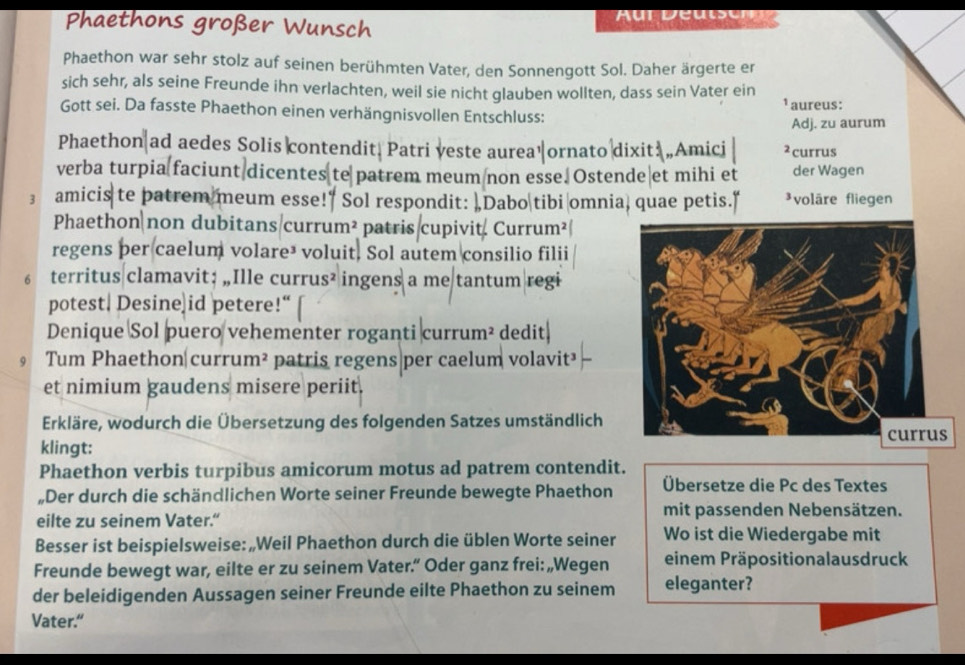 Gelöst:Phaethons großer Wunsch Phaethon war sehr stolz auf seinen ...