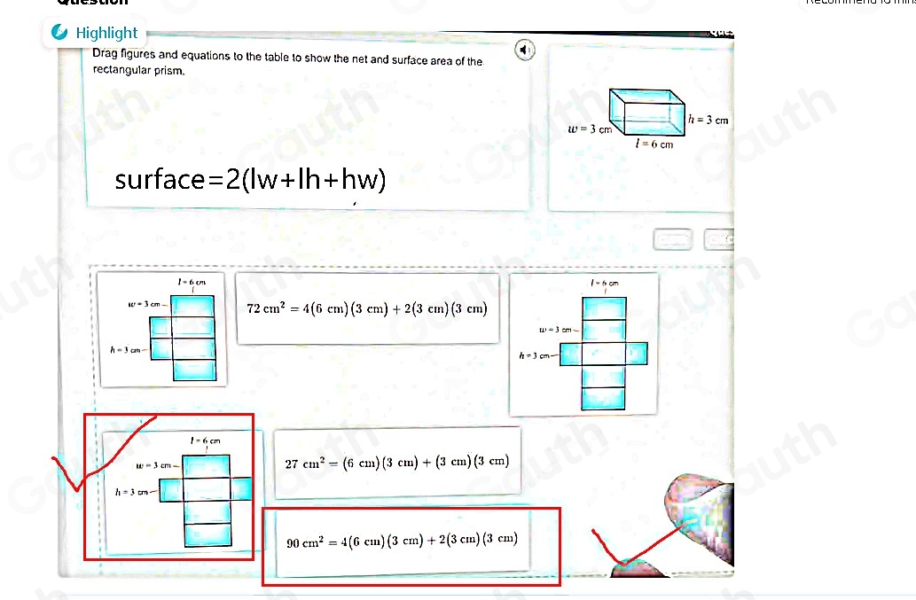 Solved: Surface Area of Rectangular Prisms and Pyramids - Item 33777 ...