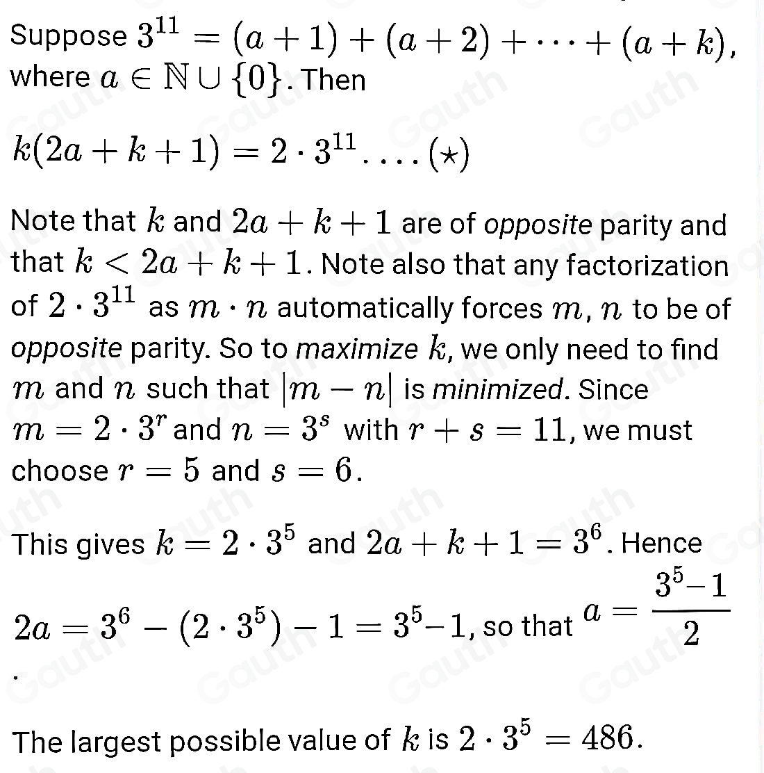 Solved: Find the largest possible value of K for which 3^(11) is ...