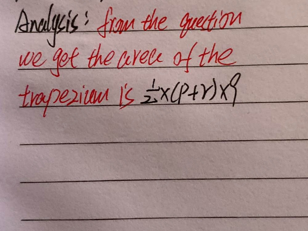 Selesai:Nyatakan rumus bagi luas trapezium tersebut. State the formula ...