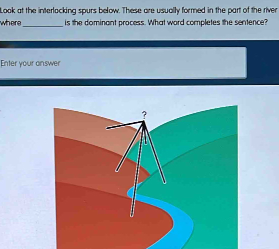 Solved: Look at the interlocking spurs below. These are usually formed ...