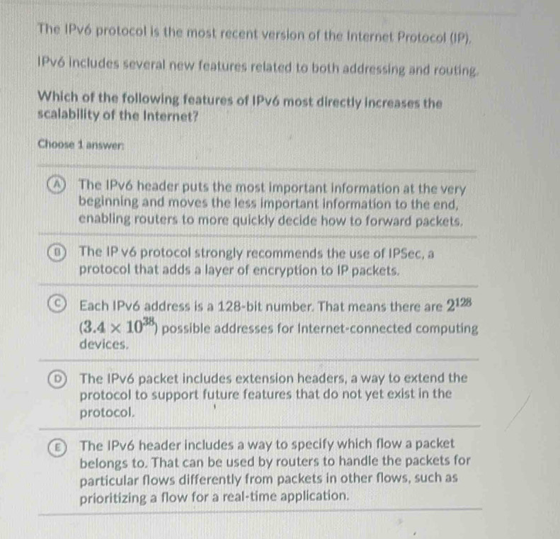 Solved: The IPv6 protocol is the most recent version of the Internet Protocol (IP). IPvó ...