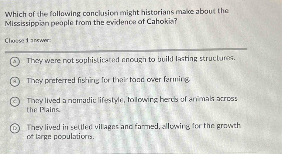 Solved: Which of the following conclusion might historians make about ...