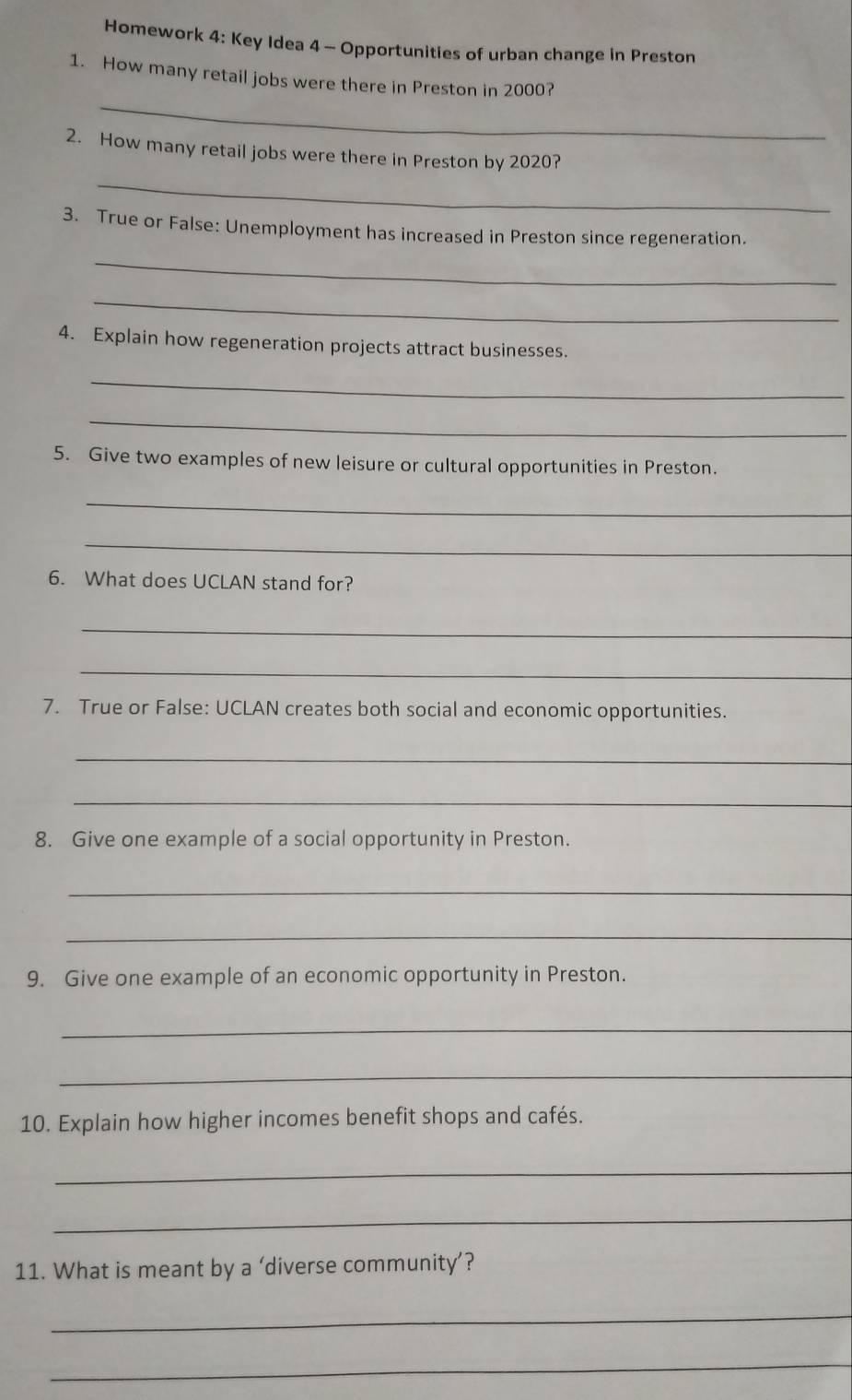 Solved: Homework 4: Key Idea 4 - Opportunities of urban change in ...